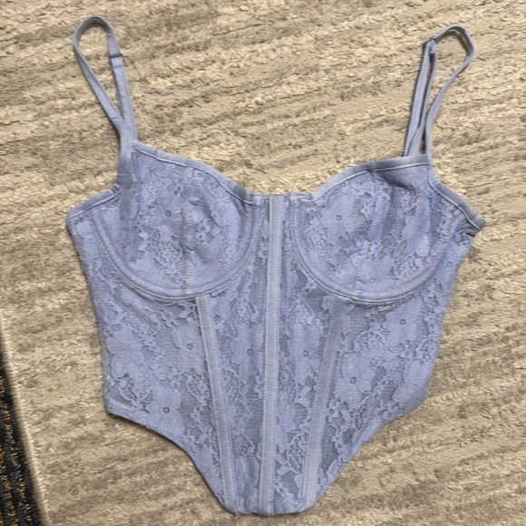 Tic Toc Los Angeles | Tops | Light Blue Lace Up Tic Toc Bustier | Poshmark